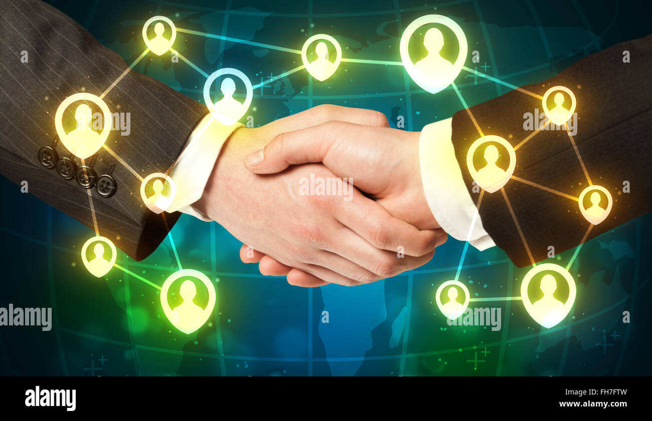 handshake, social netwok concept Stock Photo - Alamy