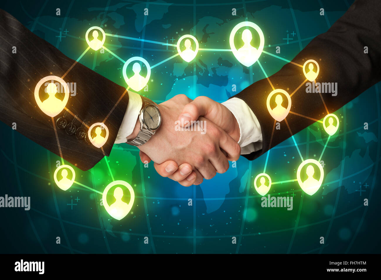 handshake, social netwok concept Stock Photo - Alamy