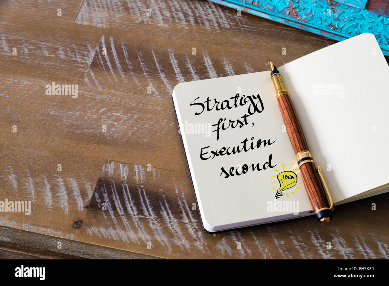 Business concept image with handwritten text STRATEGY FIRST, EXECUTION ...