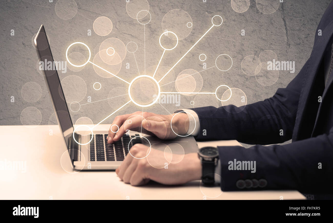 Science worker typing on laptop computer Stock Photo - Alamy