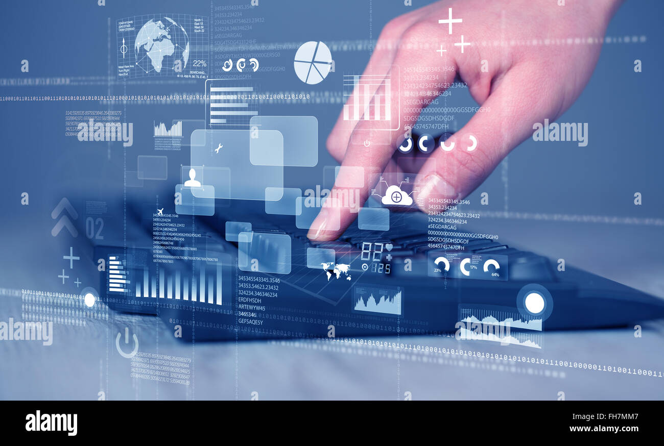 Keyboard technology button pressed hand hi-res stock photography and ...