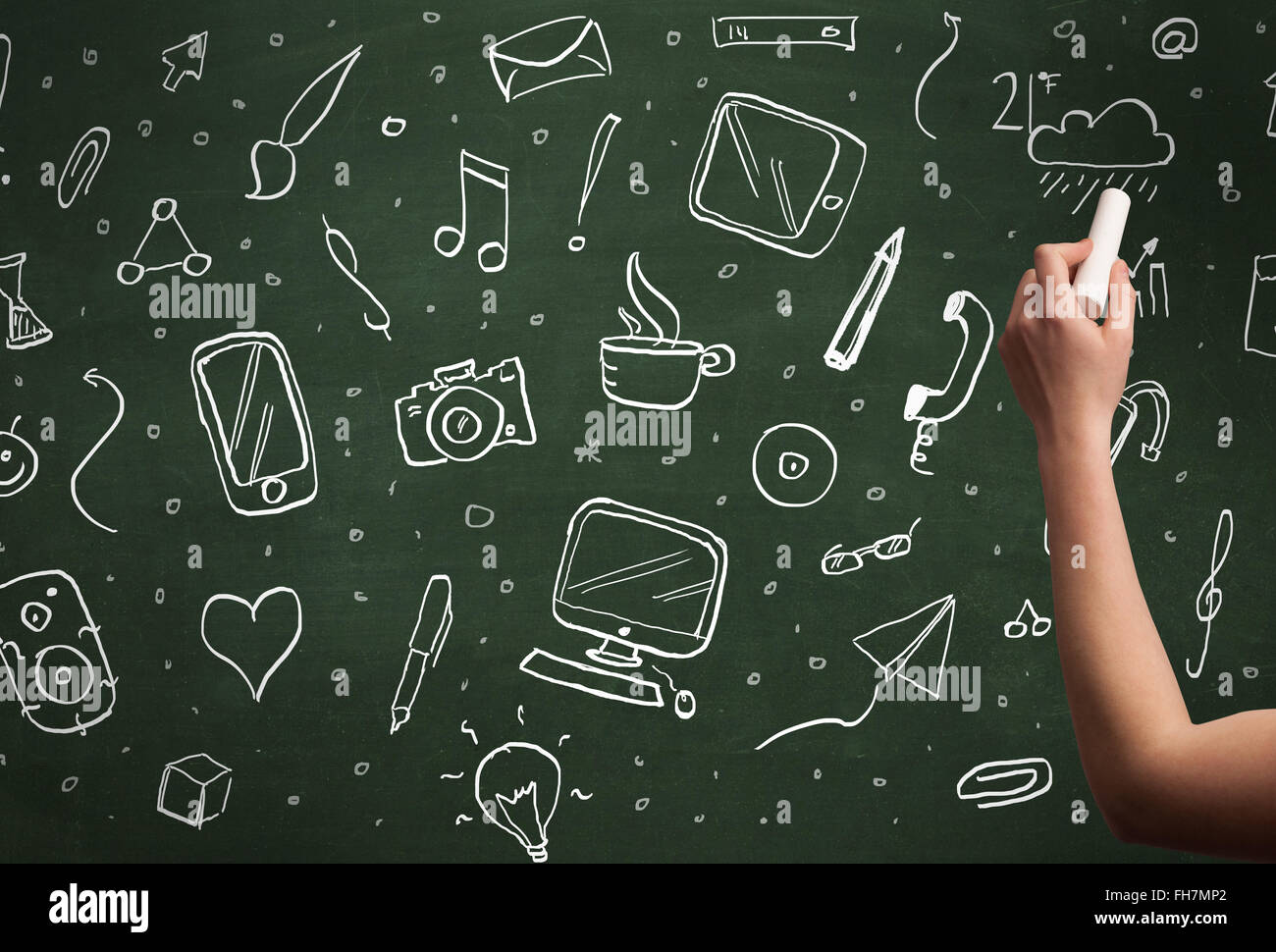 Line drawing hand holding music hi-res stock photography and images - Alamy