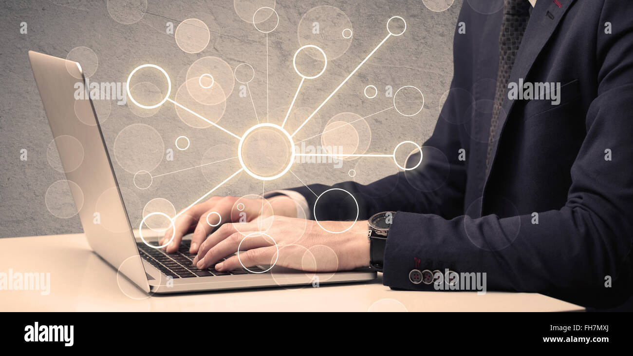 Science worker typing on laptop computer Stock Photo - Alamy