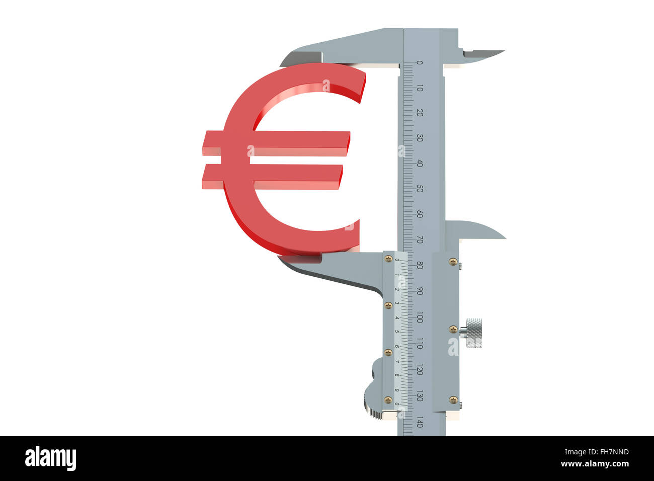 euro exchange rate measuring concept isolated on white background Stock ...