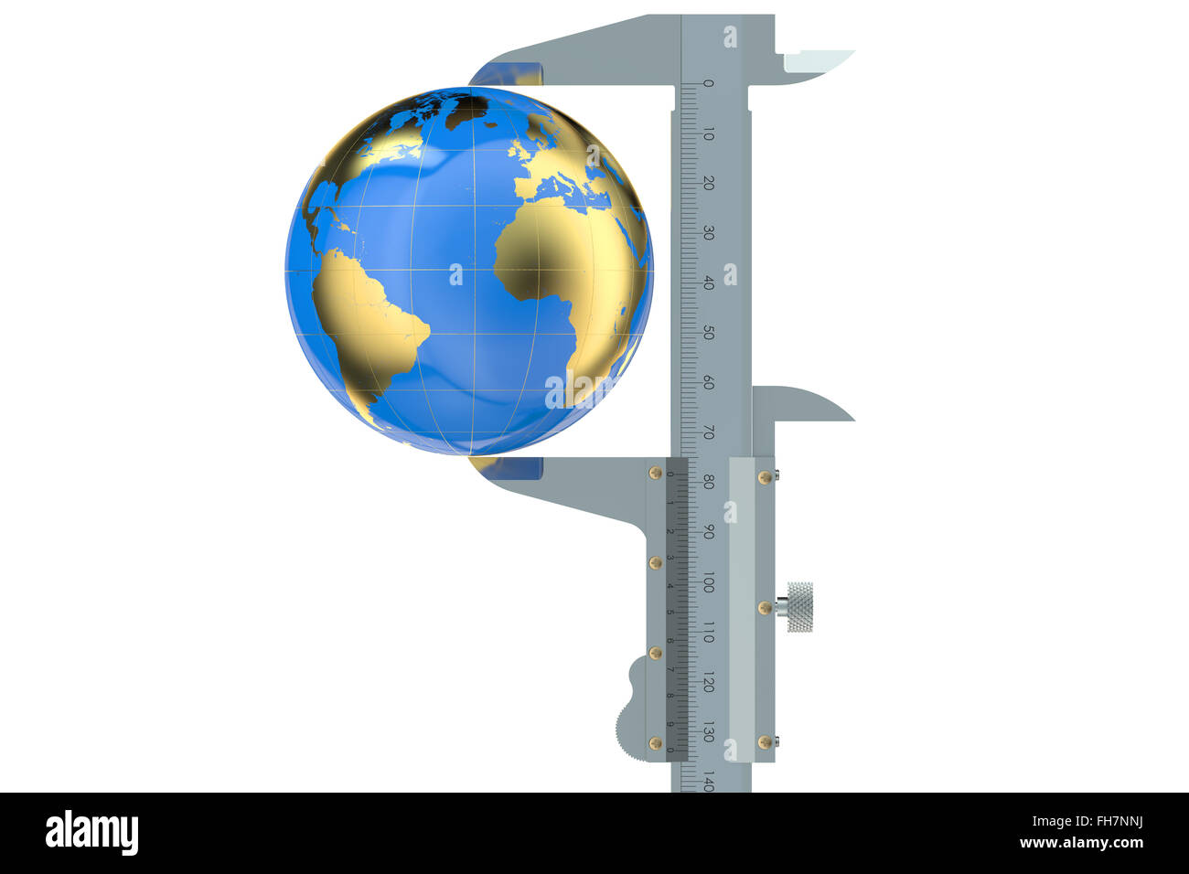 globe measuring concept isolated on white background Stock Photo - Alamy