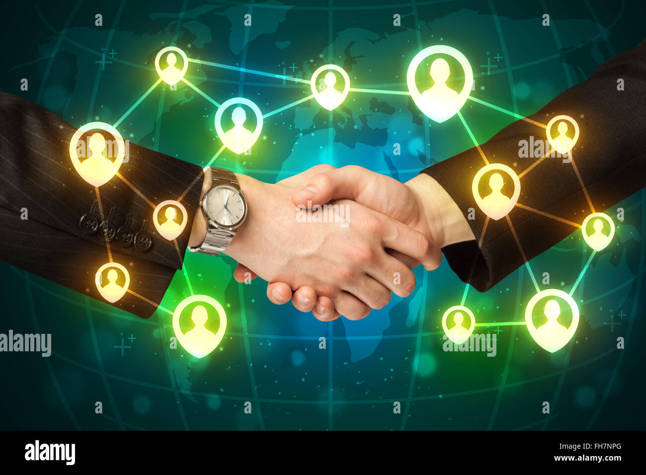 handshake, social netwok concept Stock Photo - Alamy