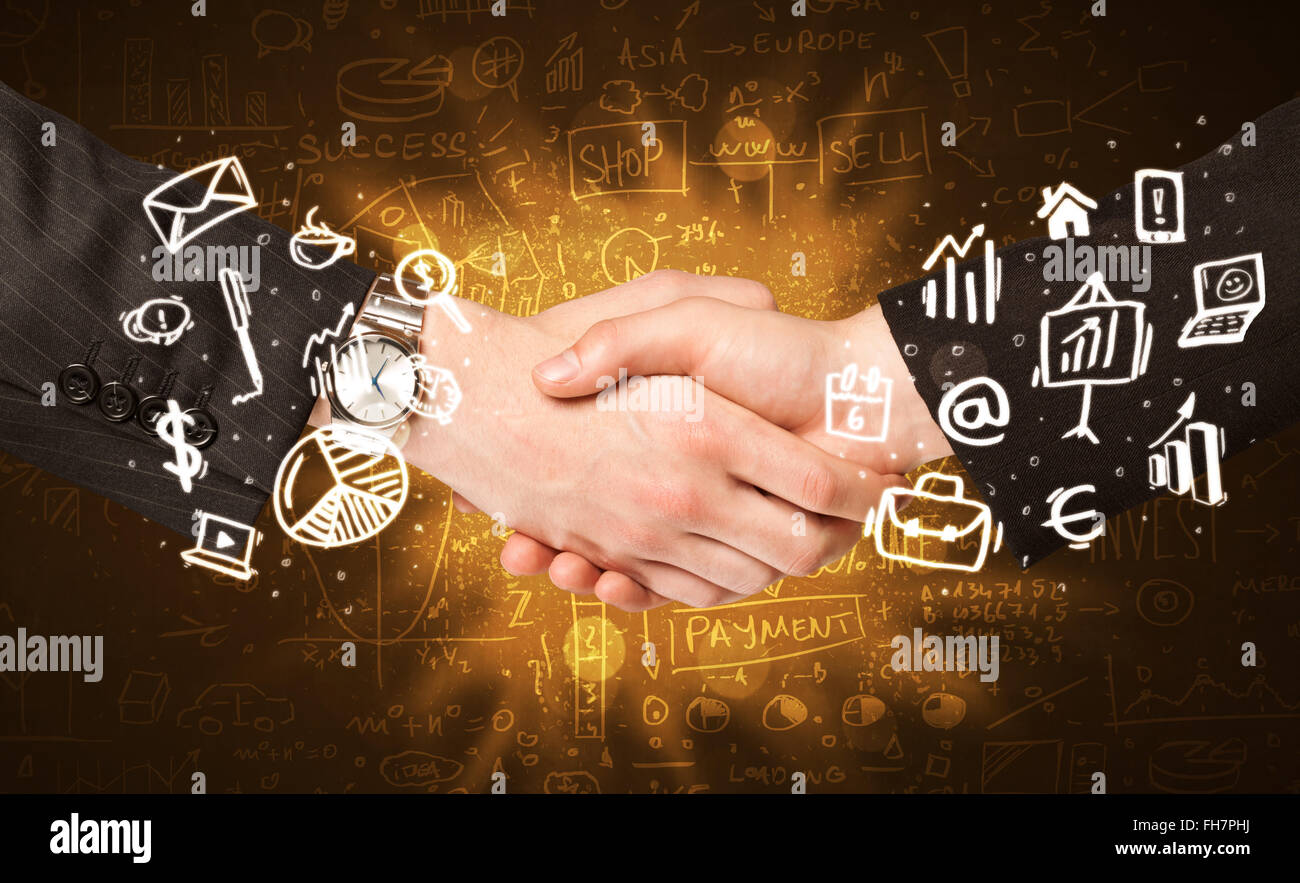 Handshake icon business agreement hi-res stock photography and images ...