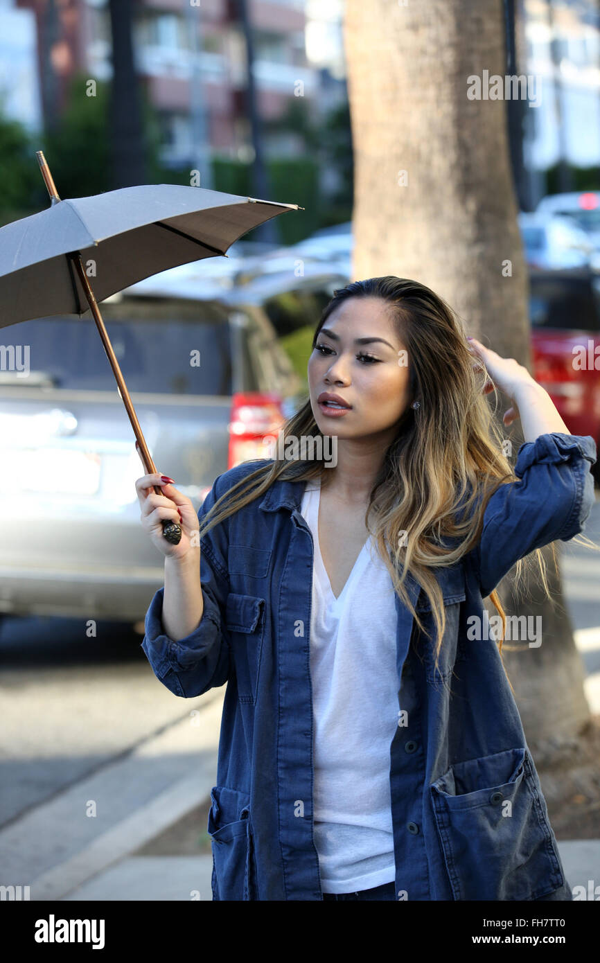 American singer and songwriter Jessica Sanchez is seen out and about in ...