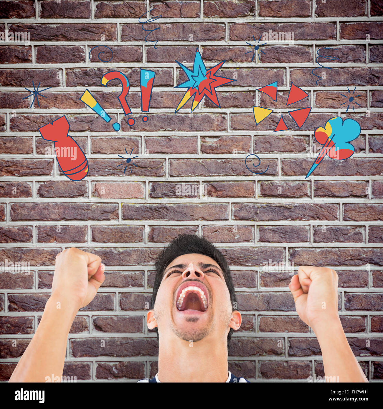 Football shouting clenched fist hi-res stock photography and images - Alamy