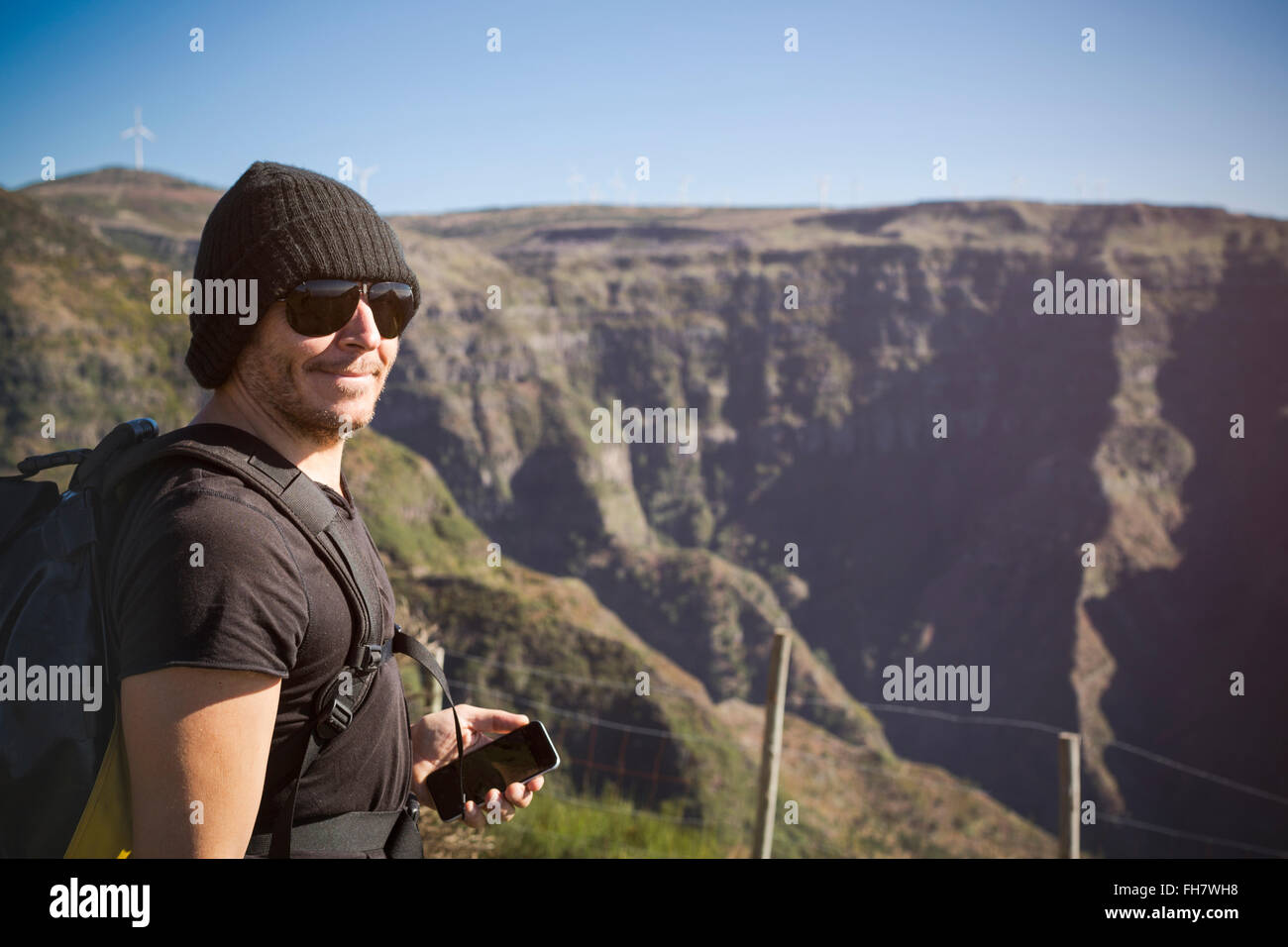 Portugal, Madeira, man on hiking trip along the Levadas Stock Photo - Alamy