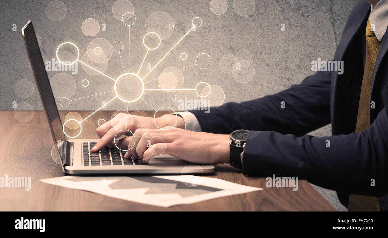 Science worker typing on laptop computer Stock Photo - Alamy
