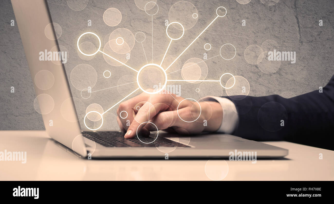 Science worker typing on laptop computer Stock Photo - Alamy