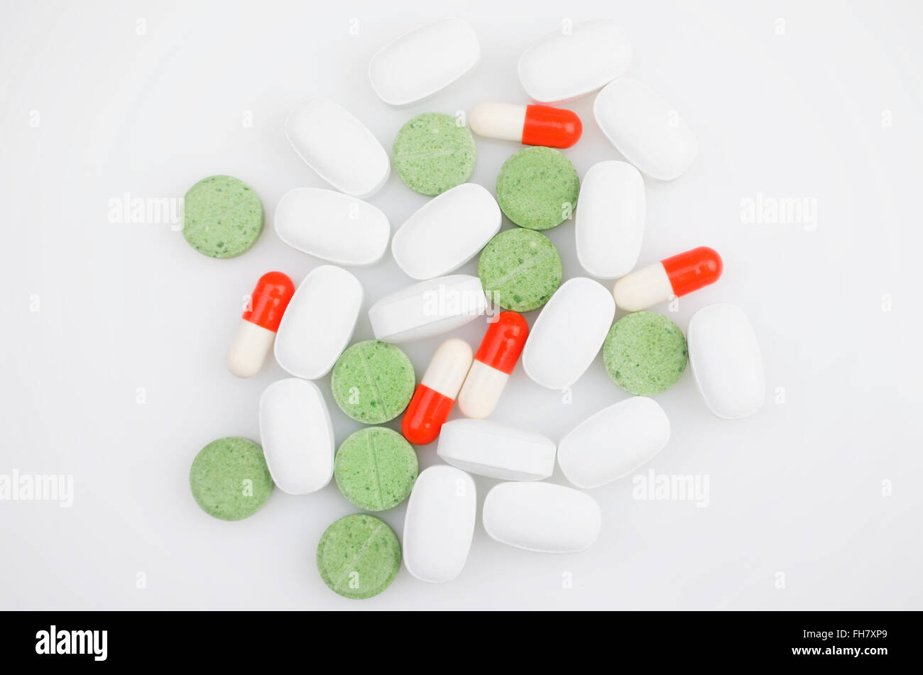 Colored medicine tablets Stock Photo - Alamy