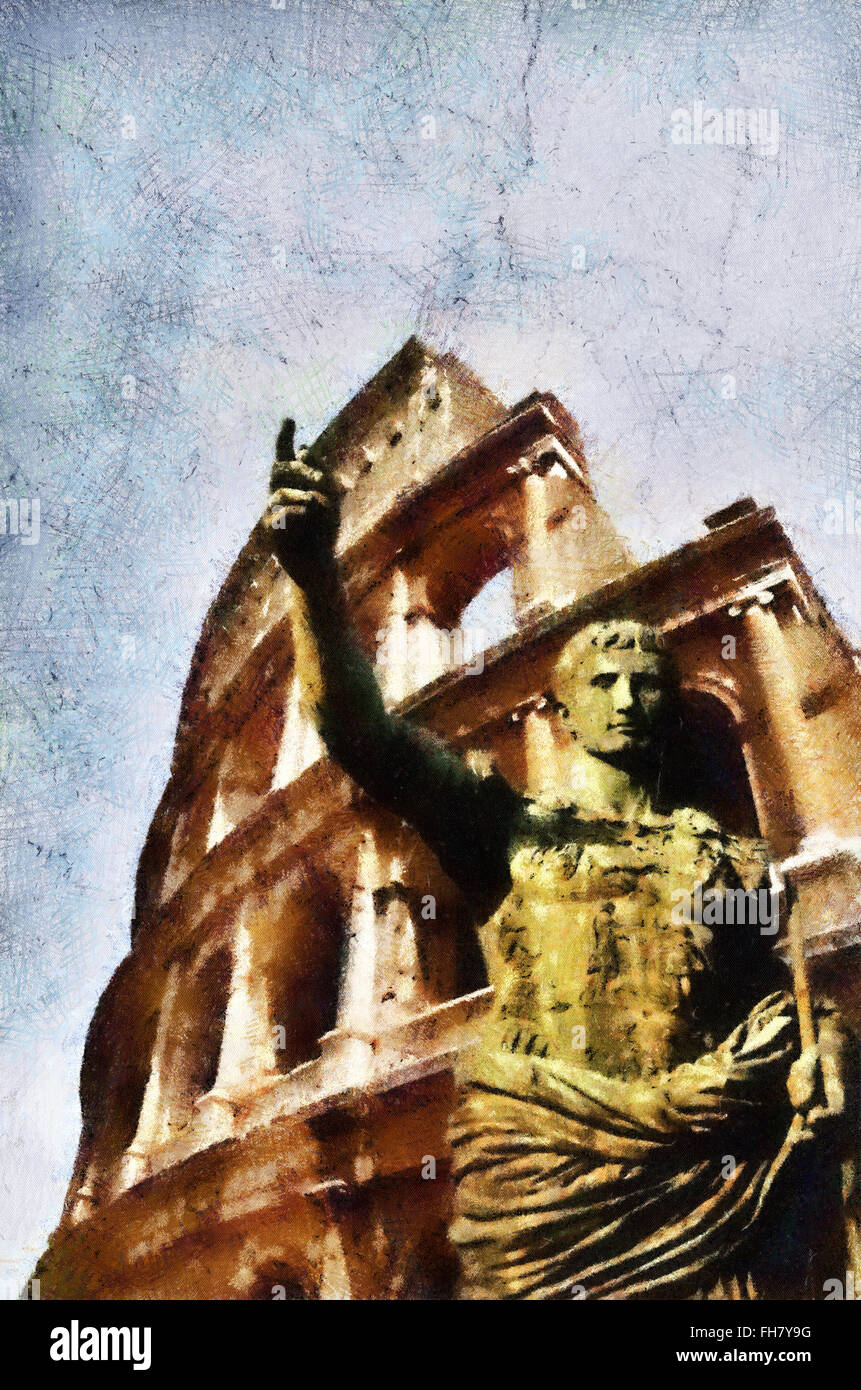 Rise of Empire. Augustus & Colosseum, Rome, Italy Stock Photo - Alamy