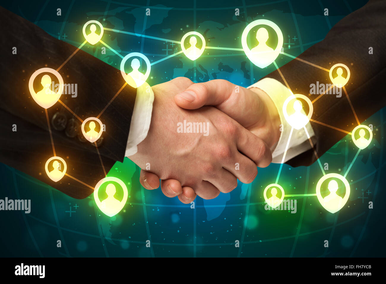 handshake, social netwok concept Stock Photo - Alamy
