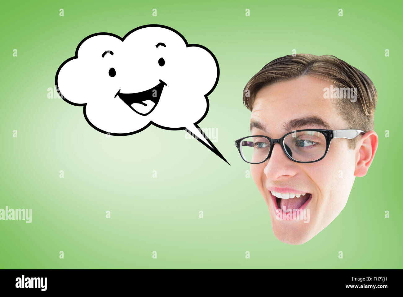 Composite image of nerd smiling Stock Photo - Alamy
