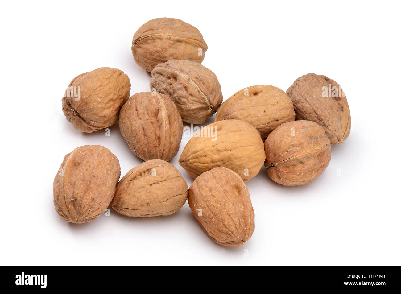 Small Group of Closed Walnuts Isolated on White Background Stock Photo ...