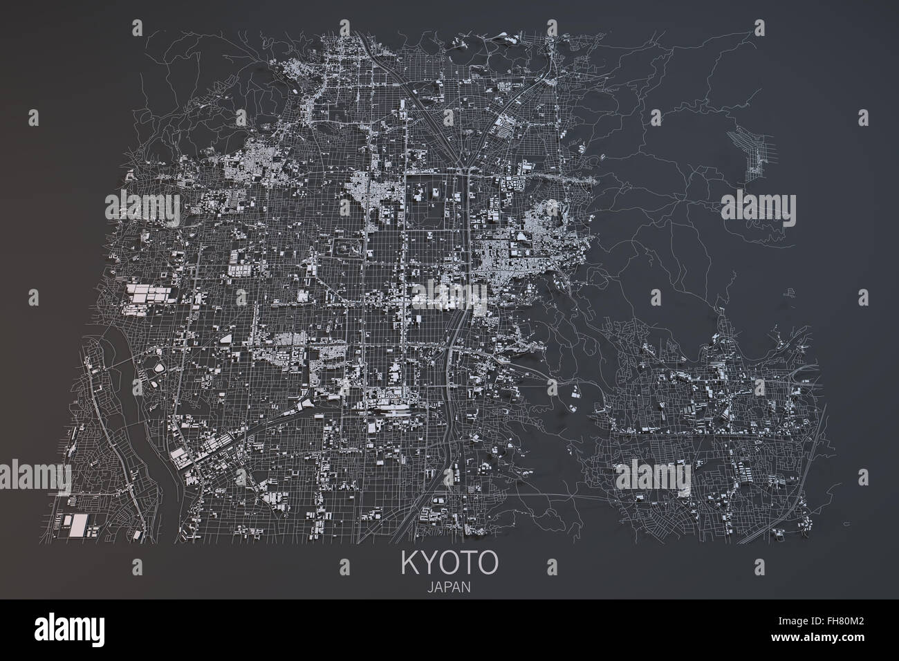 Kyoto map hi-res stock photography and images - Alamy