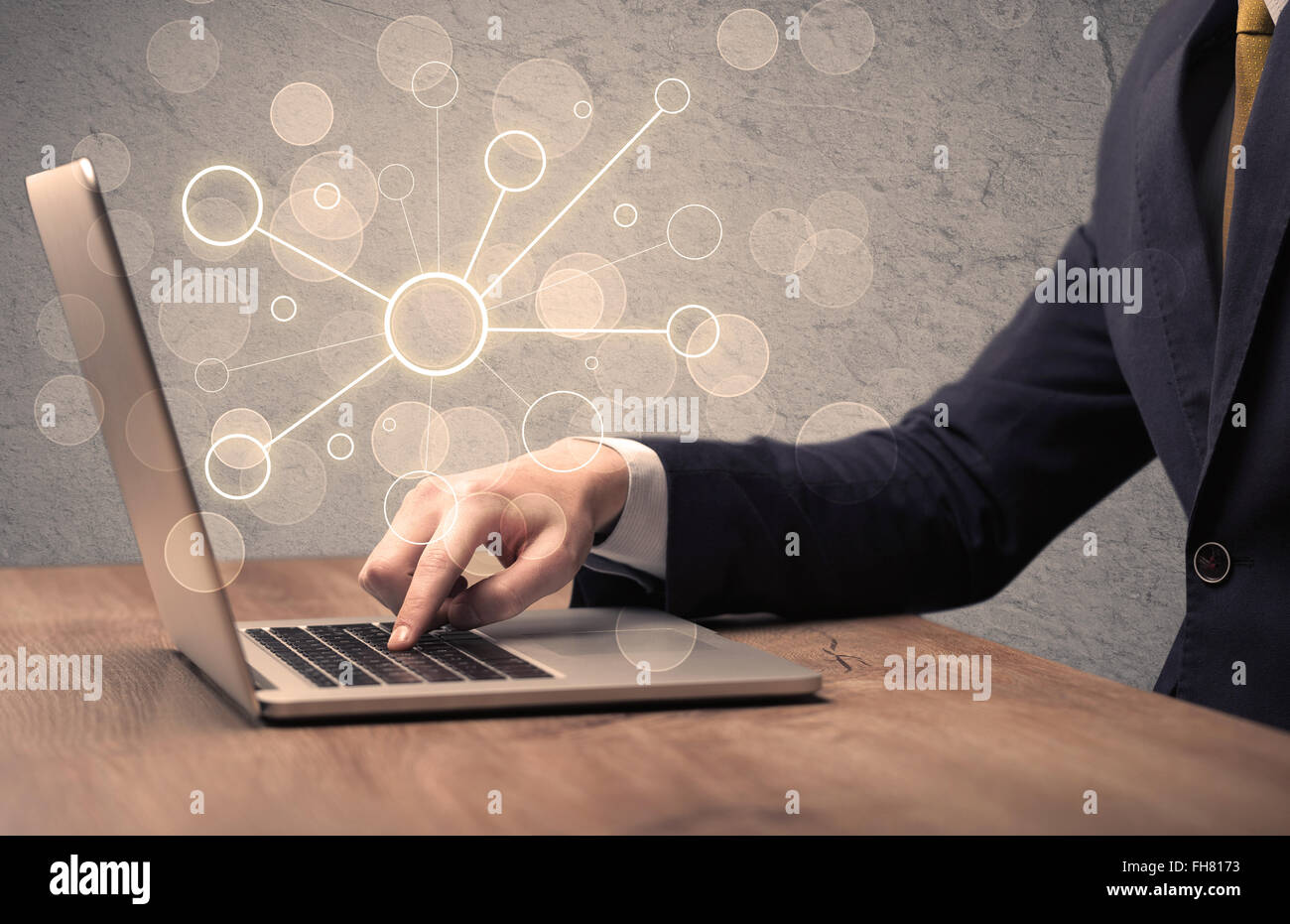 Science worker typing on laptop computer Stock Photo - Alamy