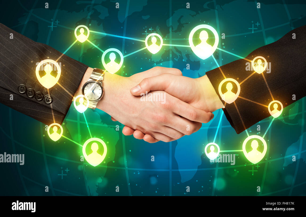 handshake, social netwok concept Stock Photo - Alamy
