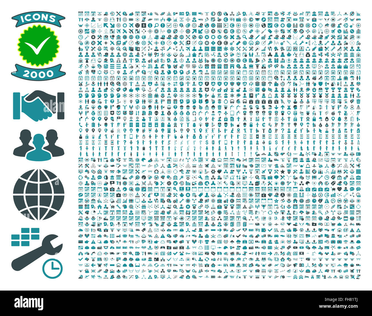 Collection Of 2000 Flat Vector Icons Stock Photo - Alamy