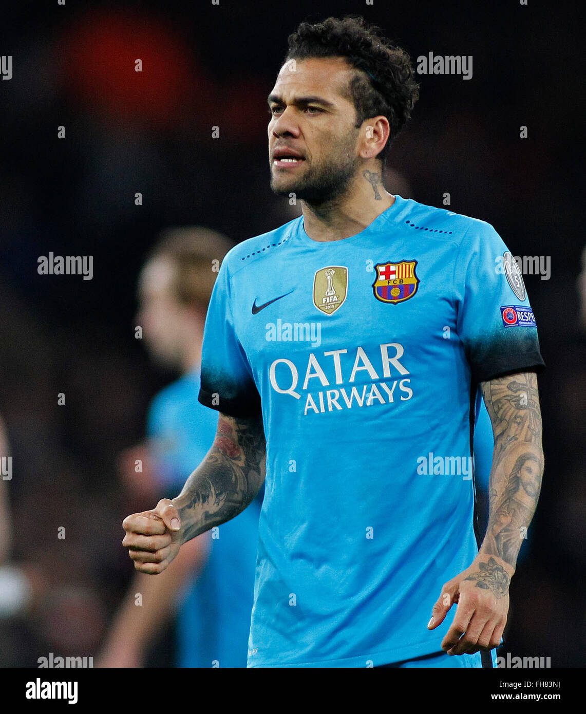 London, UK. 23rd Feb, 2016. Daniel Alves of Barcelona during the ...