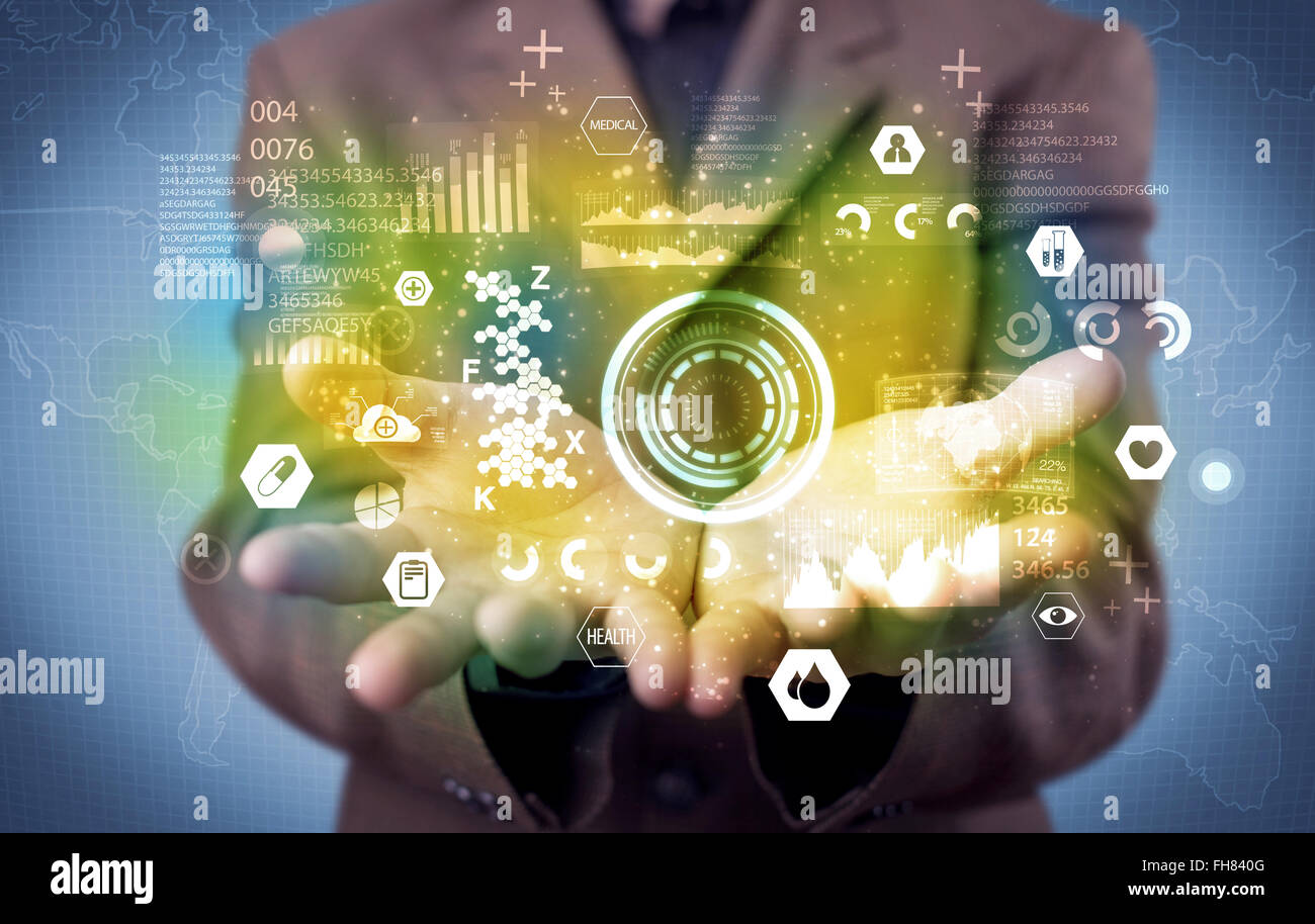 Businessman analyzing medical data Stock Photo - Alamy