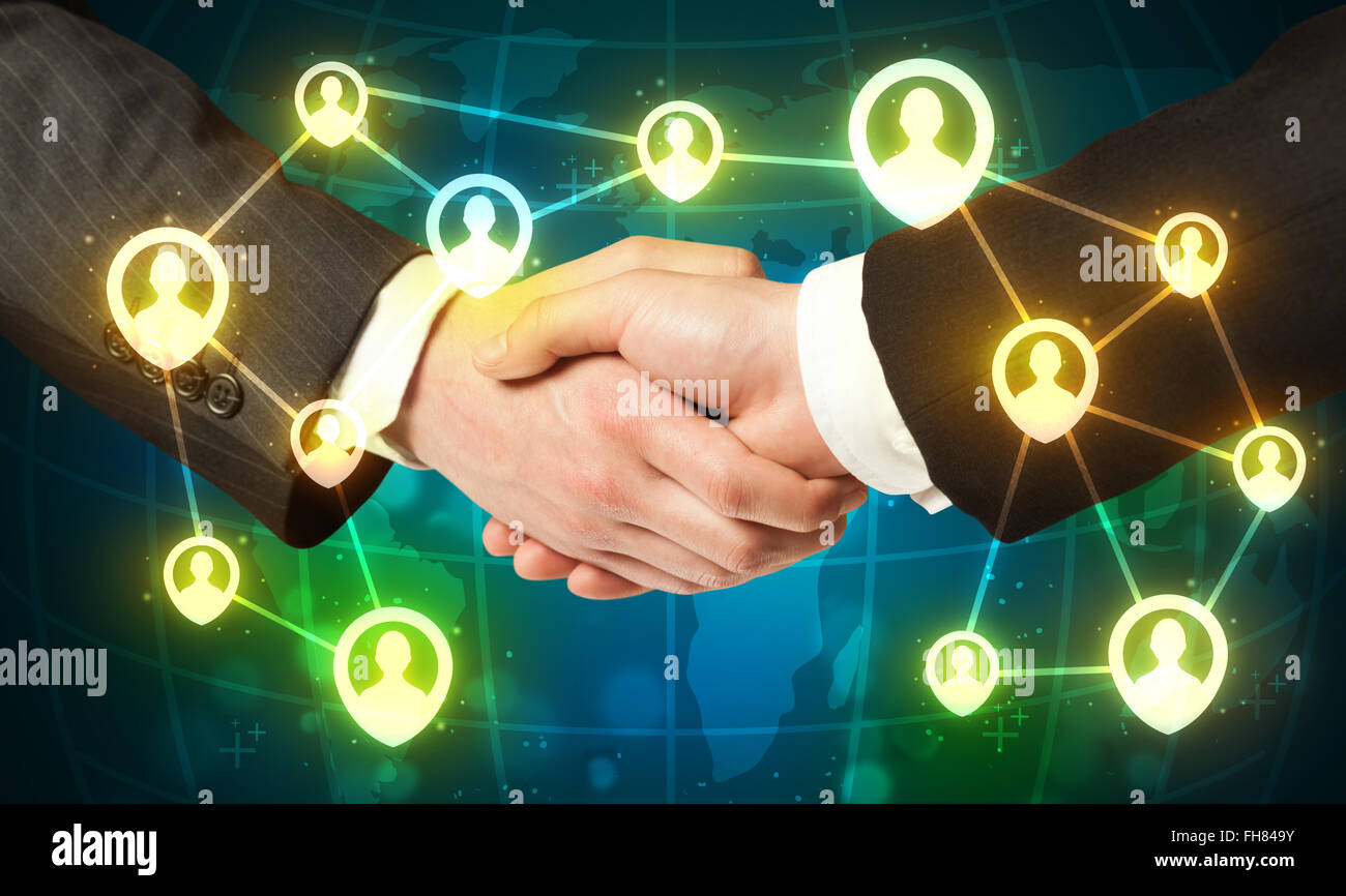 Handshake line icon concept hi-res stock photography and images - Alamy