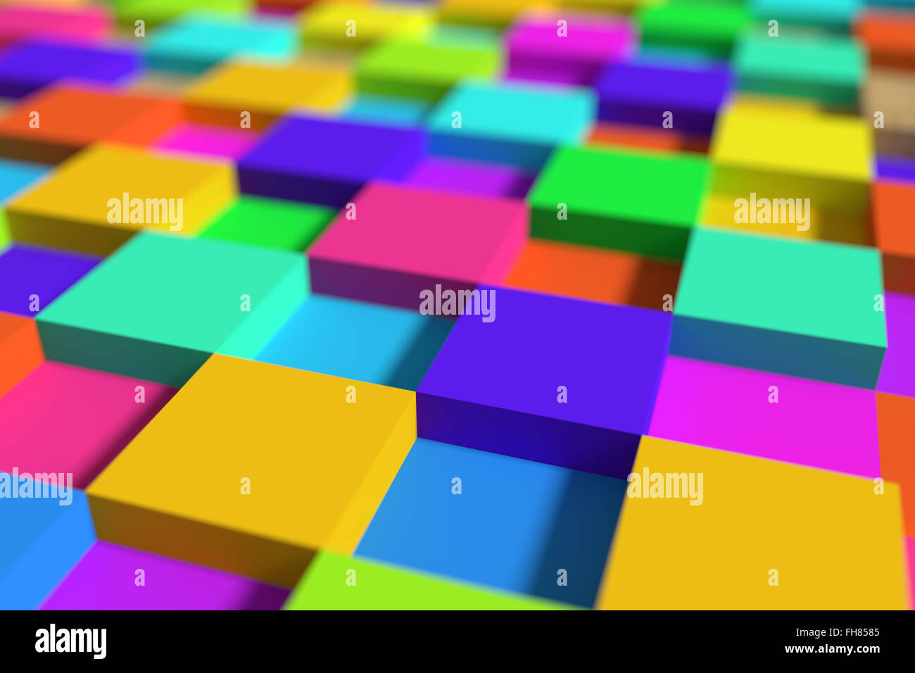 3d rendering of a lot of colorful cubes Stock Photo - Alamy