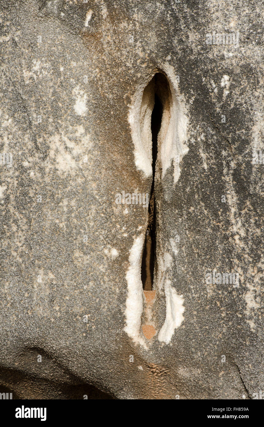 Natural slot, core, in limestone rock, Spain Stock Photo - Alamy