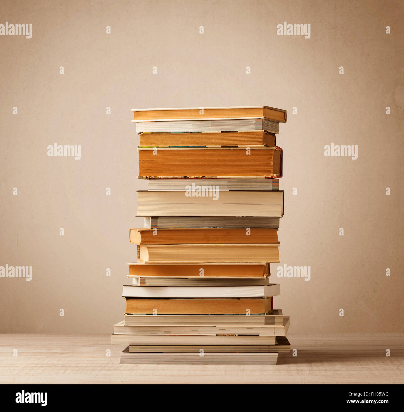A stack of books with vintage background Stock Photo - Alamy