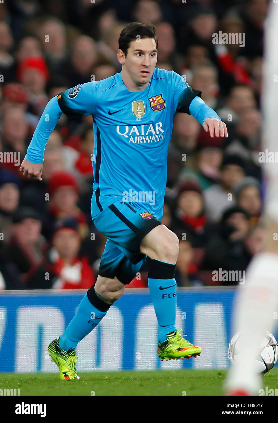 London, UK. 23rd Feb, 2016. Lionel Messi of Barcelona during the ...