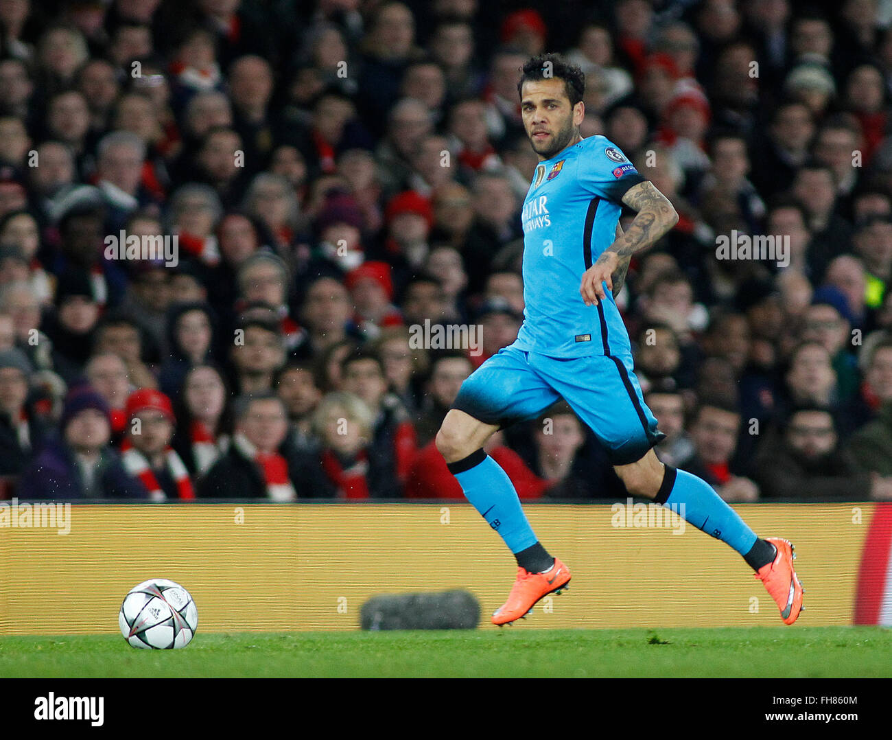 London, UK. 23rd Feb, 2016. Daniel Alves of Barcelona during the ...