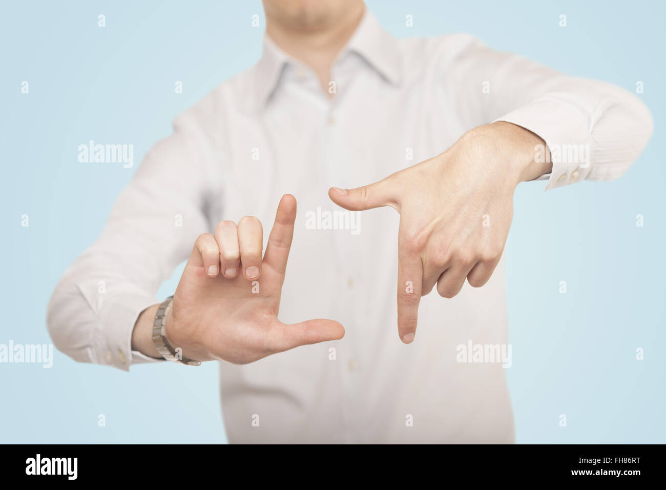 Hands creating form Stock Photo - Alamy