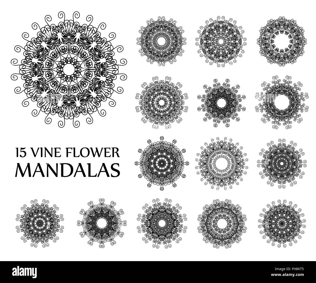 Vine Flower Mandalas Stock Vector Image & Art - Alamy