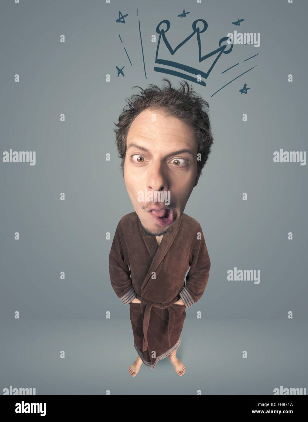 Big head person with crown Stock Photo - Alamy