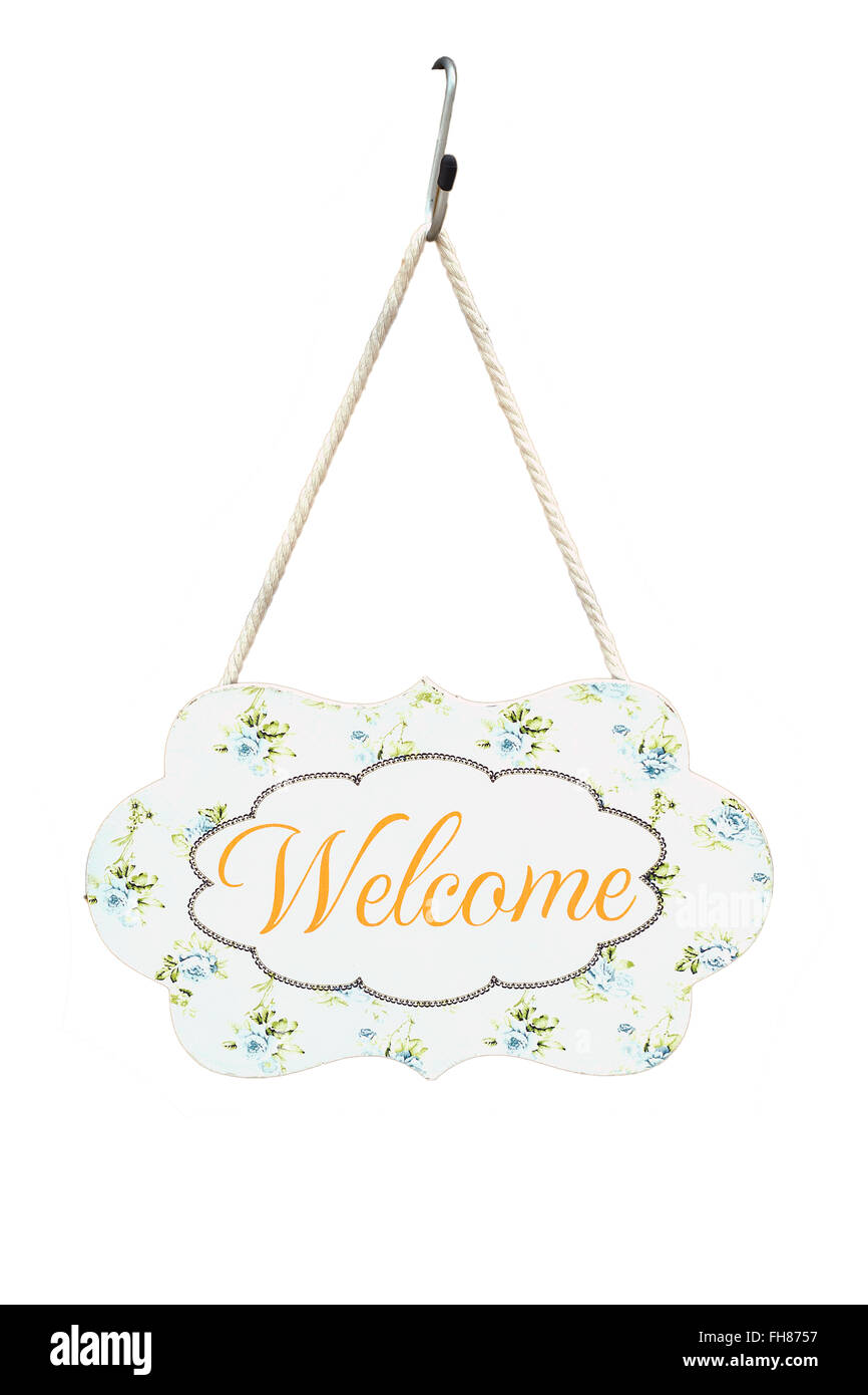 Welcome sign board for a welcome sign hanging in front of shops or ...