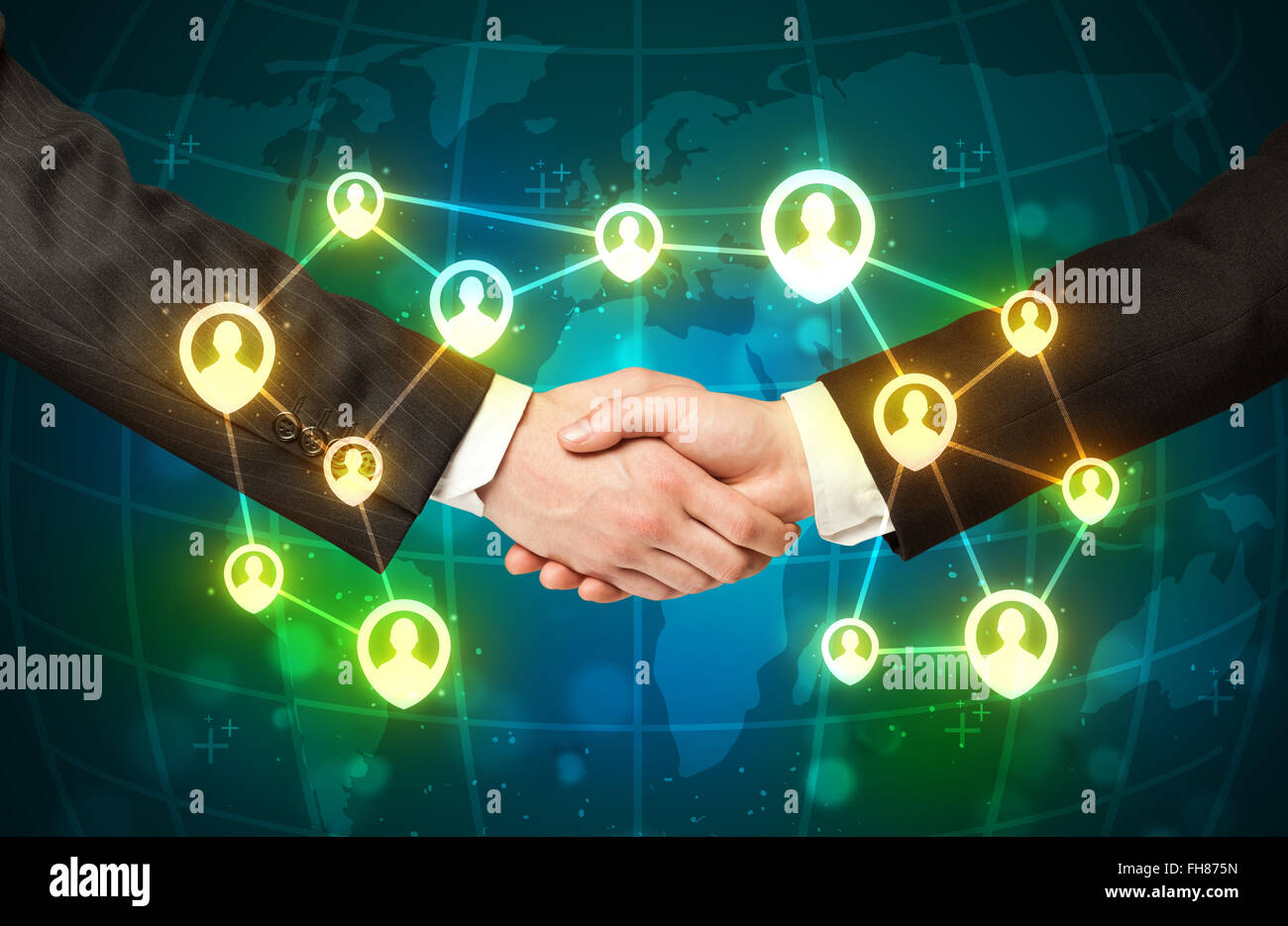 handshake, social netwok concept Stock Photo - Alamy