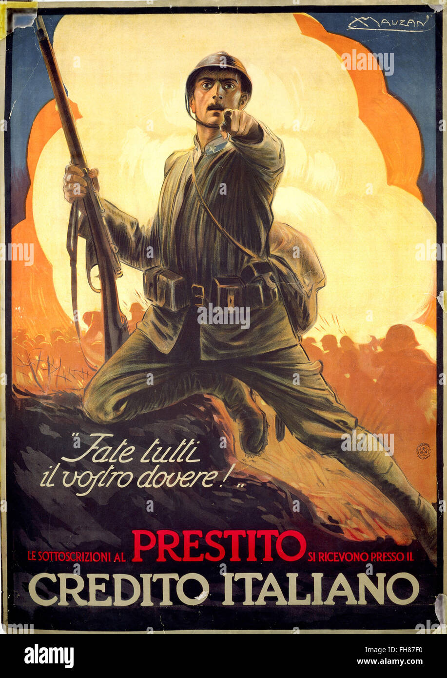 Italian Propaganda Poster Stock Photo - Alamy