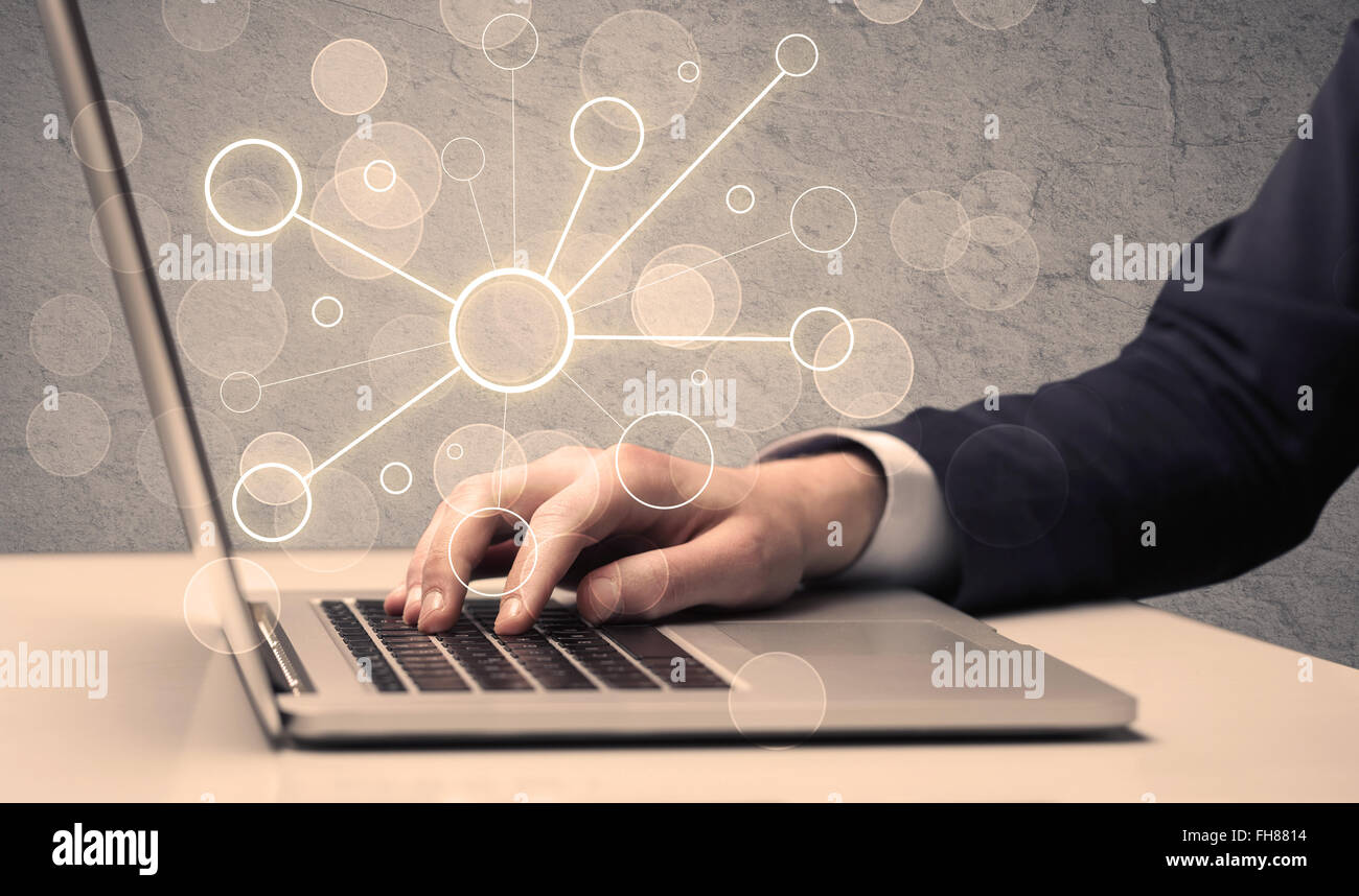 Science worker typing on laptop computer Stock Photo - Alamy