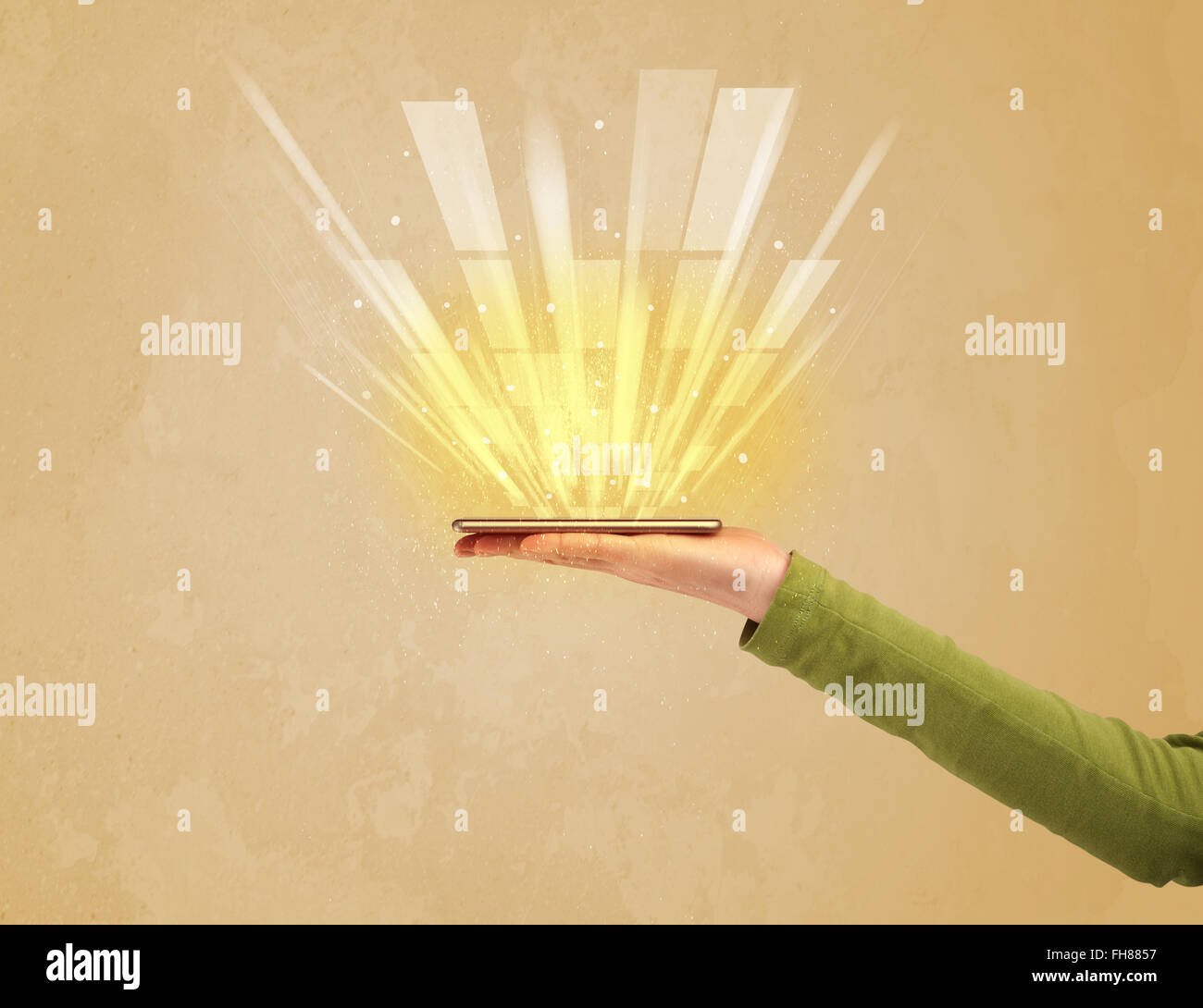 Cell phone light beams hi-res stock photography and images - Alamy