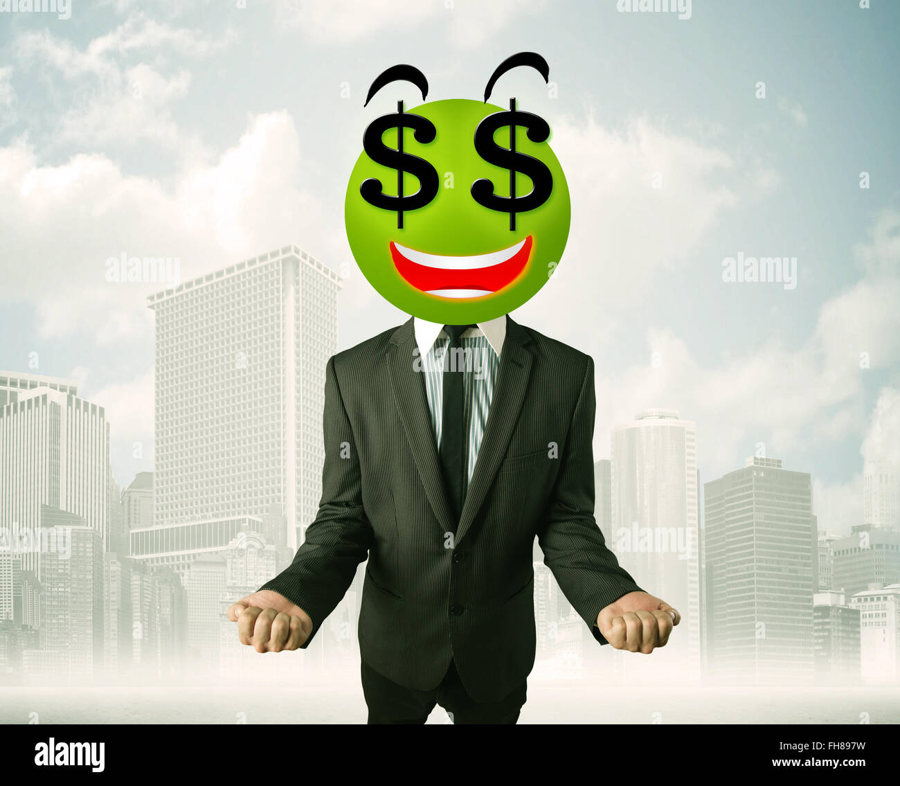 man with dollar sign smiley face Stock Photo - Alamy
