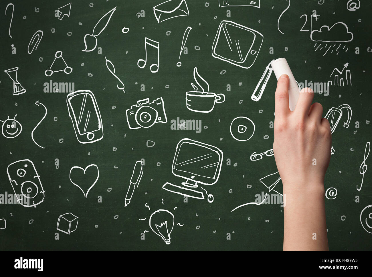 Line drawing hand holding music hi-res stock photography and images - Alamy