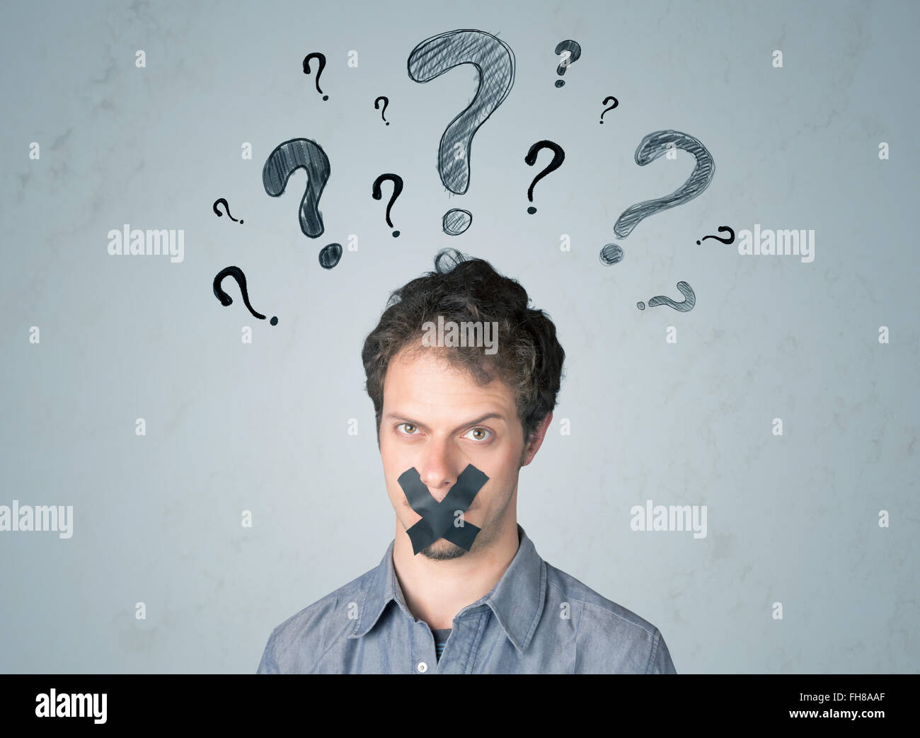 Question mark man head symbol hi-res stock photography and images - Alamy