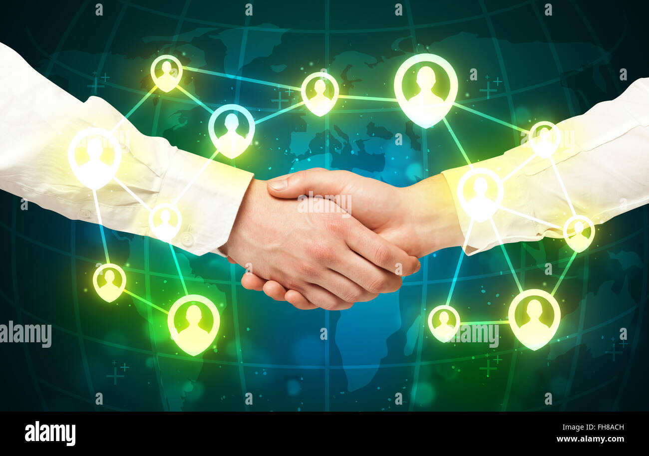 handshake, social netwok concept Stock Photo - Alamy