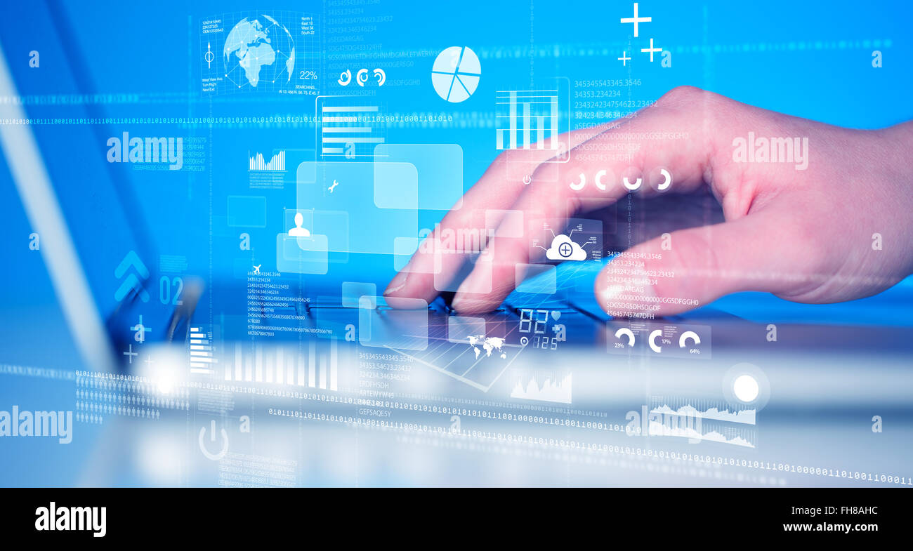 Keyboard technology button pressed hand hi-res stock photography and ...