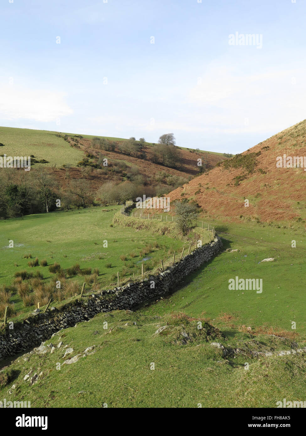 Exmoor: Chalk Water valley nr Oareford Stock Photo - Alamy