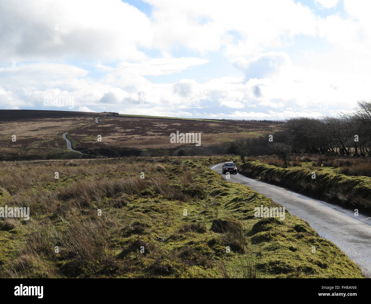 Exmoor: the road to Exford Stock Photo - Alamy