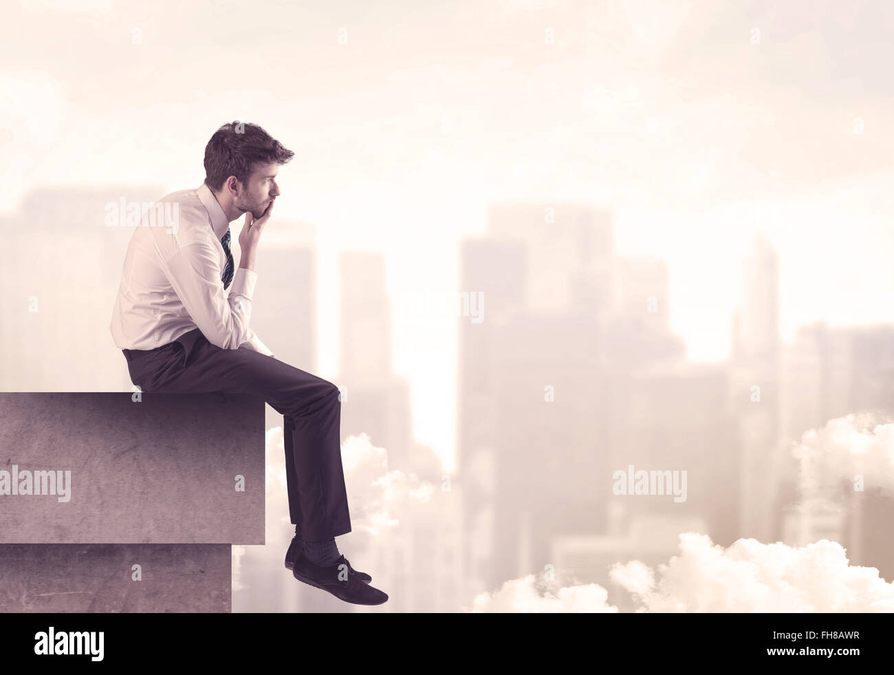 Man sitting roof hi-res stock photography and images - Alamy