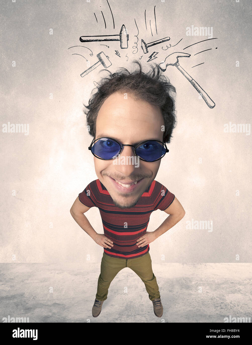 Person with hammer cartoon hi-res stock photography and images - Alamy